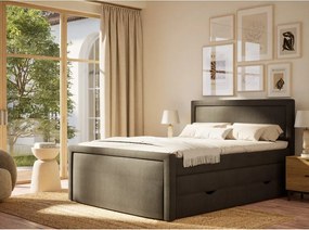 Antracitová boxspring postel s úložným prostorem 200x200 cm Fresco – Maison de Rêve