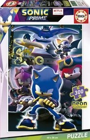 EDUCA Svítící puzzle Sonic Prime / 300 dílků / 28 x 40 cm