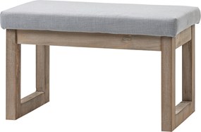 HOMCOM Taburet na nohy Čalouněný taburet s dřevěnými nohami 68x38x42 cm šedý Taburet do obývacího pokoje Ložnice Předsíňová lavice