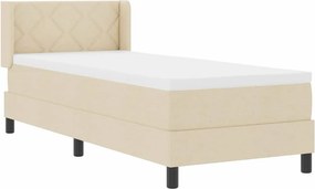 Postel s boxspringem s čelo Krémová 200 x 80 cm textil 3341137