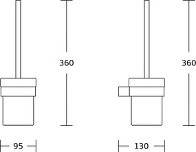 Mexen příslušenství, Pavo wc kartáč zlatý, 7030450-50