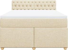 Box spring postel s matrací krémová 160x200 cm textil 3286743