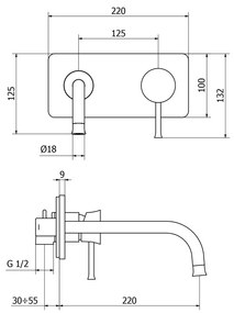 Teorema Scaccomatto - Umyvadlová baterie pod omítku s Clic-Clac zátkou, Zlato 8Y31233