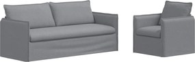Set pohovek 2 ks Světle šedá Textil 3407611