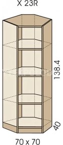 Rohová skříň JIM 5 X 23R