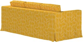 Potah na pohovku IKEA  Karlanda 3-místná nerozkládací, dlouhý barva žlutá látka pletený vzor, vzorované