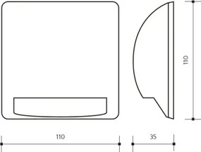 Přisazené orientační LED svítidlo 230V Panlux LEON SQUARE tmavě šedá PN42100023