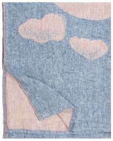 Lněný ručník Hietsu, skořicově modrý, Rozměry  95x180 cm