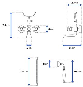 Vanová baterie REA RETRO OLD černá mat