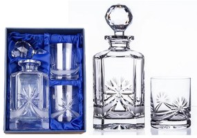 Onte Crystal Bohemia Crystal ručně broušený whisky set Mašle 1+2