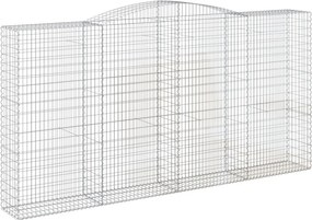Klenuté gabionové koše 5 ks 400x50x200/220cm pozinkované železo 3147064