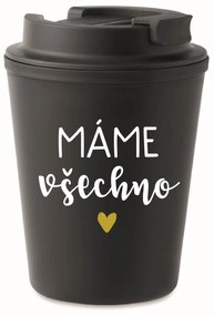 MÁME VŠECHNO - černý termohrnek 300 ml