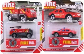 MADE Auto hasičské na kartě / Hračkové auto / kov / 7,5 cm / od 3 let