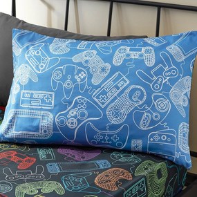 Černé dětské povlečení na jednolůžko 135x200 cm Power Up Gamer – Catherine Lansfield
