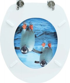 vidaXL WC sedátko s víkem MDF motiv tučňáků [146910]