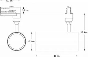 Ideal Lux Smile Medium CRI80 36° 20W bílá / LED bodové lištové svítidl