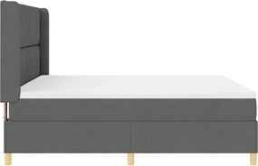 Postel s boxspringem s čelo Tmavě šedá 180 x 200 cm textil 3341911