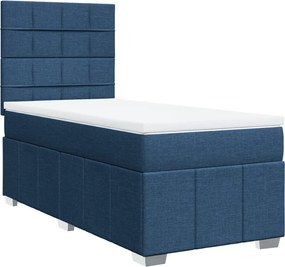 Box spring postel s matrací modrá 90x200 cm textil 3291557