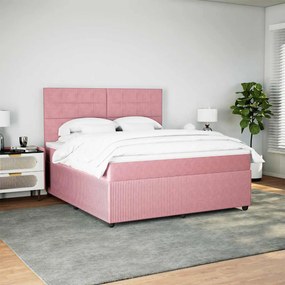 Box spring postel s matrací růžová 180x200 cm samet 3294711