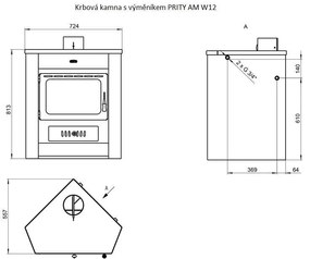 Krbová kamna s výměníkem PRITY AM W12