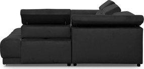 Casarredo - Komfort nábytek Rohová sedací souprava FASANO, černá Bluvel 19 | Umístění rohu: roh na pravé straně (viz obrázek)