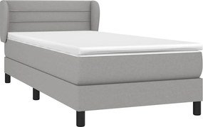 Box spring postel s matrací světle šedá 90x190 cm textil 3126285