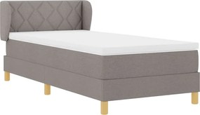 Postel s boxspringem s čelo Taupe 90 x 190 cm textil 3340252