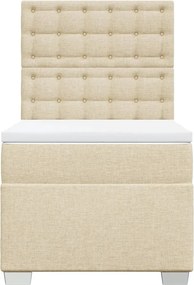 Box spring postel s matrací krémová 90x200 cm textil 3292690