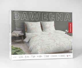 Detexpol Bavlněné povlečení 160x200 Béžová s listy - tropický vzor, 100% bavlna - 5335 B - Soft Meadow