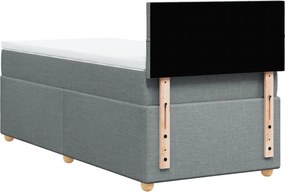 Box spring postel s matrací světle šedá 90x190 cm textil 3286535
