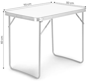 Skládací cateringový stůl 70x50 cm bílý