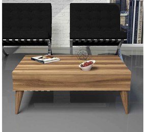 Designový konferenční stolek Zenda 90 cm vzor ořech