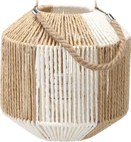 Kovová lucerna LUBO 20 cm béžová