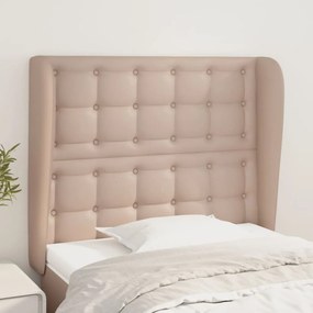 Čelo postele typu ušák cappuccino 83x23x118/128 cm umělá kůže 3118033