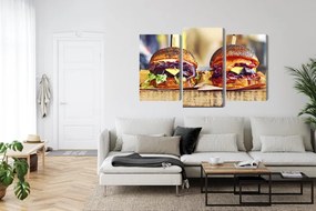 Vícedílný obraz Veganské Hamburgery Nedostatek Nedostatek Přírodní plátno 180x120