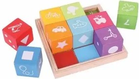Bigjigs Baby Dřevěné kostky s obrázky / od 12 měsíců