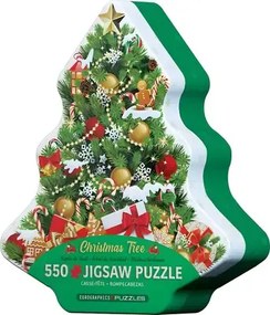EUROGRAPHICS Puzzle v plechové krabičce Vánoční stromeček / 550 dílků