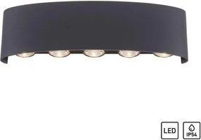 PN 9489-13 CARLO LED nástěnná lampa, 10 bodovek, antracit, venkovní a vnitřní, dekorativní 3000K - PAUL NEUHAUS