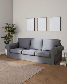 Potah na pohovku IKEA Ektorp 3-místná rozkládací, NOVÝ MODEL 2013 barva šedá
