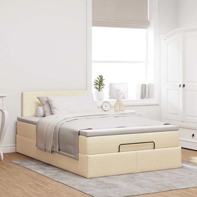 Osmanský rám postele s matrací krémově 120x200cm textil 3312220