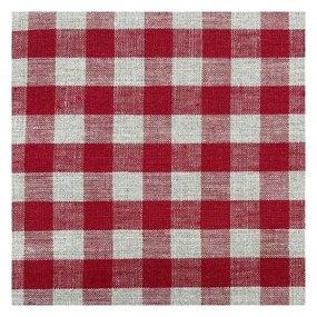 Červený lněný kulatý koberec pod stromeček ø 125 cm Red Gingham – Linen Tales