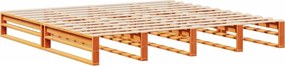 Postel s knihovnou bez matrace hnědá 180 x 200 cm masivní dřevo 3323931
