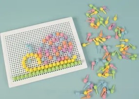 PLAYBOX Barevná kloboučková mozaika / 700 ks / O 10 mm / Kufřík