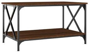 Konferenční stolek hnědý dub 80 x 50 x 45 cm kompozit a železo - Default Title