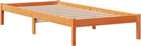 Postel s knihovnou bez matrace hnědá 75x190 cm masivní borovice 3321636