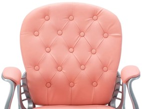 Otočná kancelářská židle růžová umělá kůže,  289361