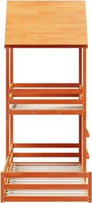 Patrová postel se střechou voskově hnědá 90x190 cm borové dřevo 3282398