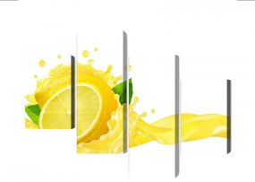 Vícedílný obraz Čerstvá Citronová Šťáva Nedostatek Nedostatek Plátno Canvas 240x150