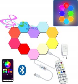 Led Lampa Sada 10 X Panel Hexagon Wifi Smart Tuya Rgb Bílá Inteligentní