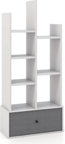 Costway 7patrová otevřená knihovna se zásuvkou – 53 × 24 × 118 cm